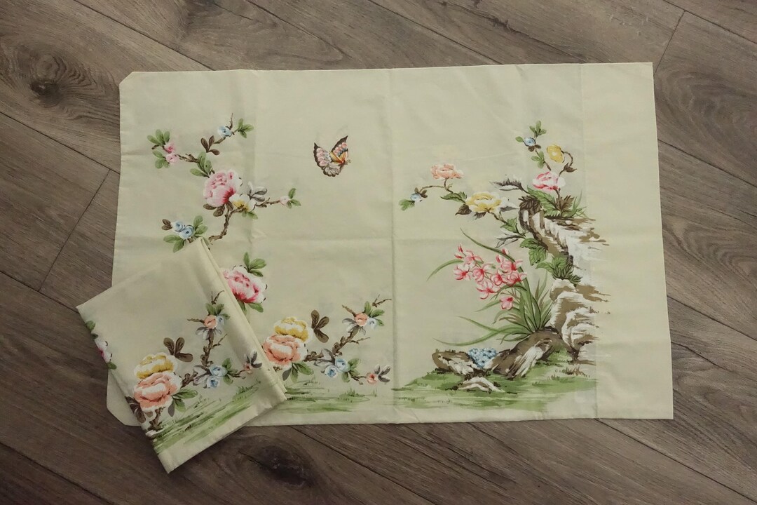 Vintage Springmaid Blossoms & Butterflies Pillowcases 1970s Floral ...