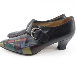 Vintage 90s Does 60s Mod Pilgrim Heels Calderone Italian Leather ...