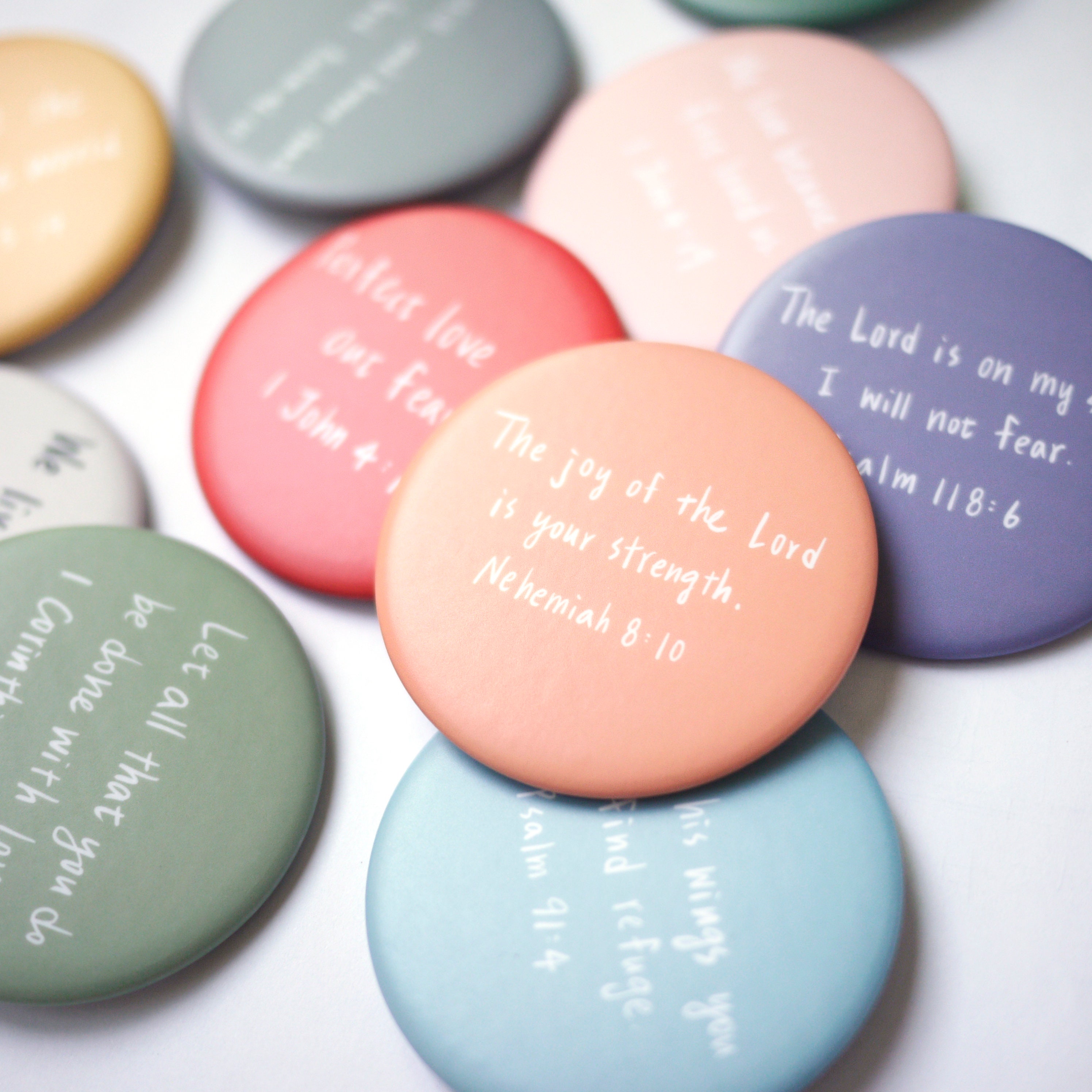 Scripture Pin Button/Bible Verse Keychain/Backpack Pin with | Etsy