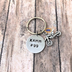 Personalized Motocross Keychain, Customizable Motocross, Dirt Bike Gift ...