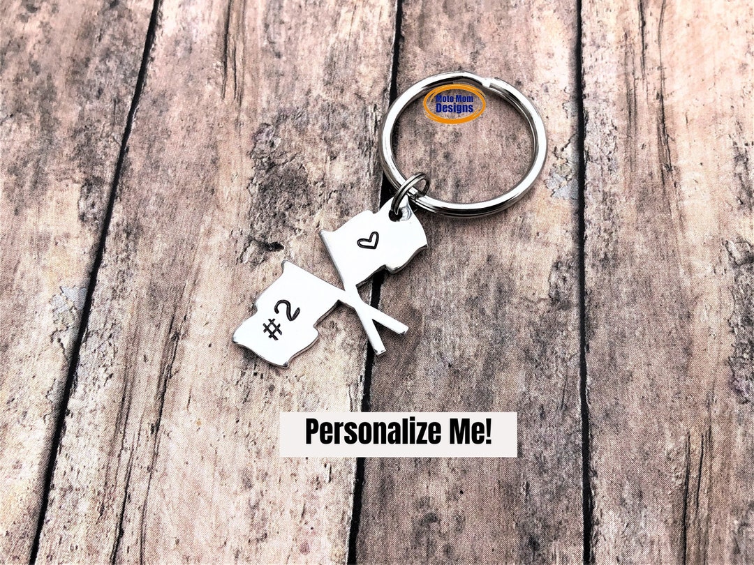 Checkered Flag Keychain - Custom Keychain - Motocross Gift - Dirt Track ...