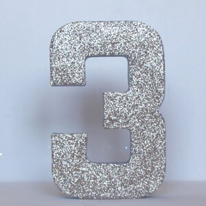 Silver Number 3-numbers 8 Inches-birthday Photo Prop Decoration-silver ...