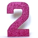 Pink Numbers-pink Glitter Number 2-numbers,birthday Photo Prop ...