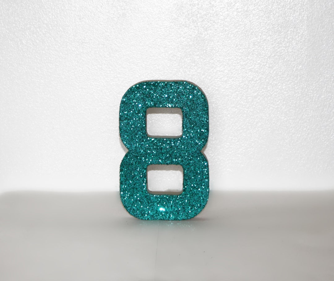 Turquoise Birthday,number 8,1st Birthday Decoration,glitter Number ...