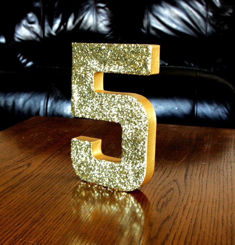 Numbers Photo Prop-gold Glitter Number 5-numbers 8 Inches-birthday ...
