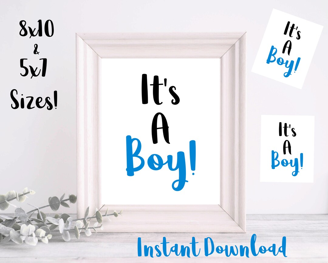 Its A Boy Printable, Gender Pregnancy Sign, Baby Reveal Sign, Pregnancy ...