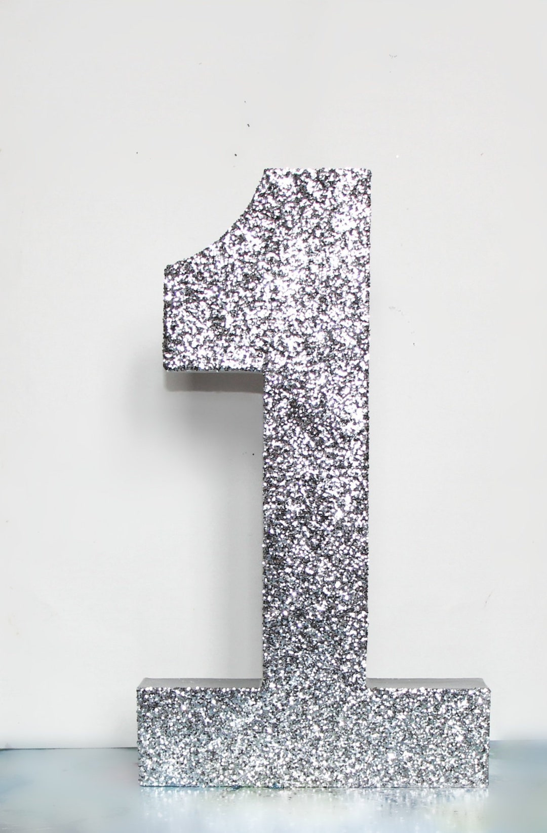 Silver Numbers,photo Prop-silver Glitter Number 1-16 Inch Tall-birthday ...