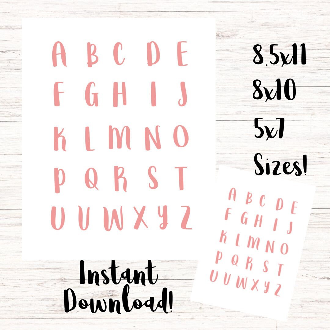 ABC Uppercase Letters/abc Poster/printable Alphabet/preschool Alphabet ...