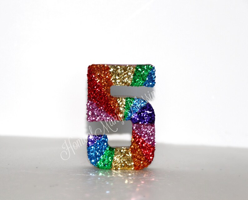 Rainbow Glitter Numbers-rainbow Decor,rainbow Birthday-rainbow Birthday ...