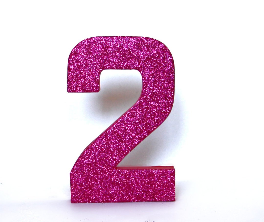 Pink Numbers-pink Glitter Number 2-numbers,birthday Photo Prop ...