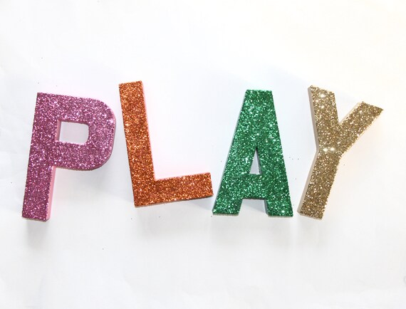 PLAY Letter Decorationsplay Letter Photo Propsglitter | Etsy
