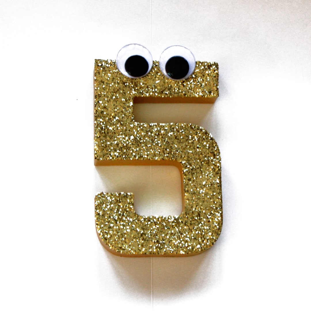 Numbers Photo Prop-gold Glitter Number 5-numbers 8 Inches-birthday ...