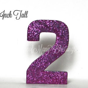 Purple Glitter Number 2-numbers 8 Inches-birthday Photo Prop | Etsy