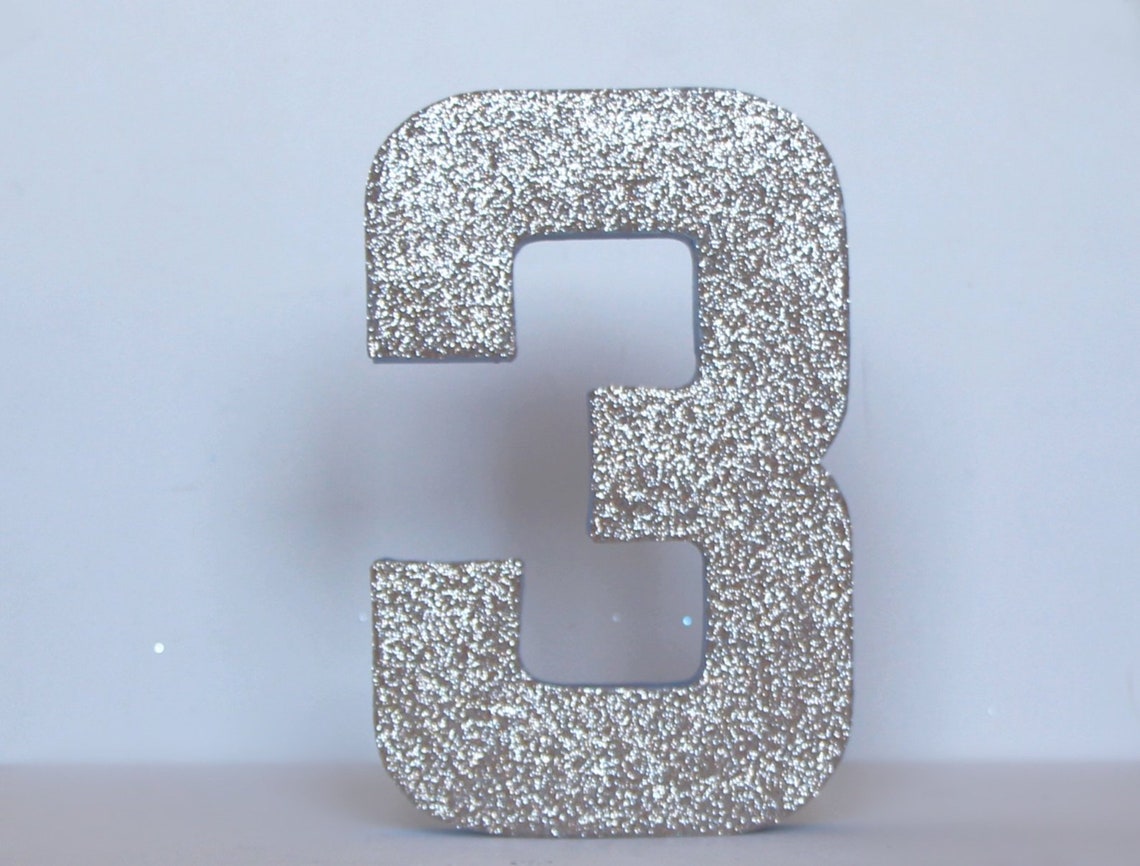 Silver Number 3-numbers 8 Inches-birthday Photo Prop Decoration-silver ...