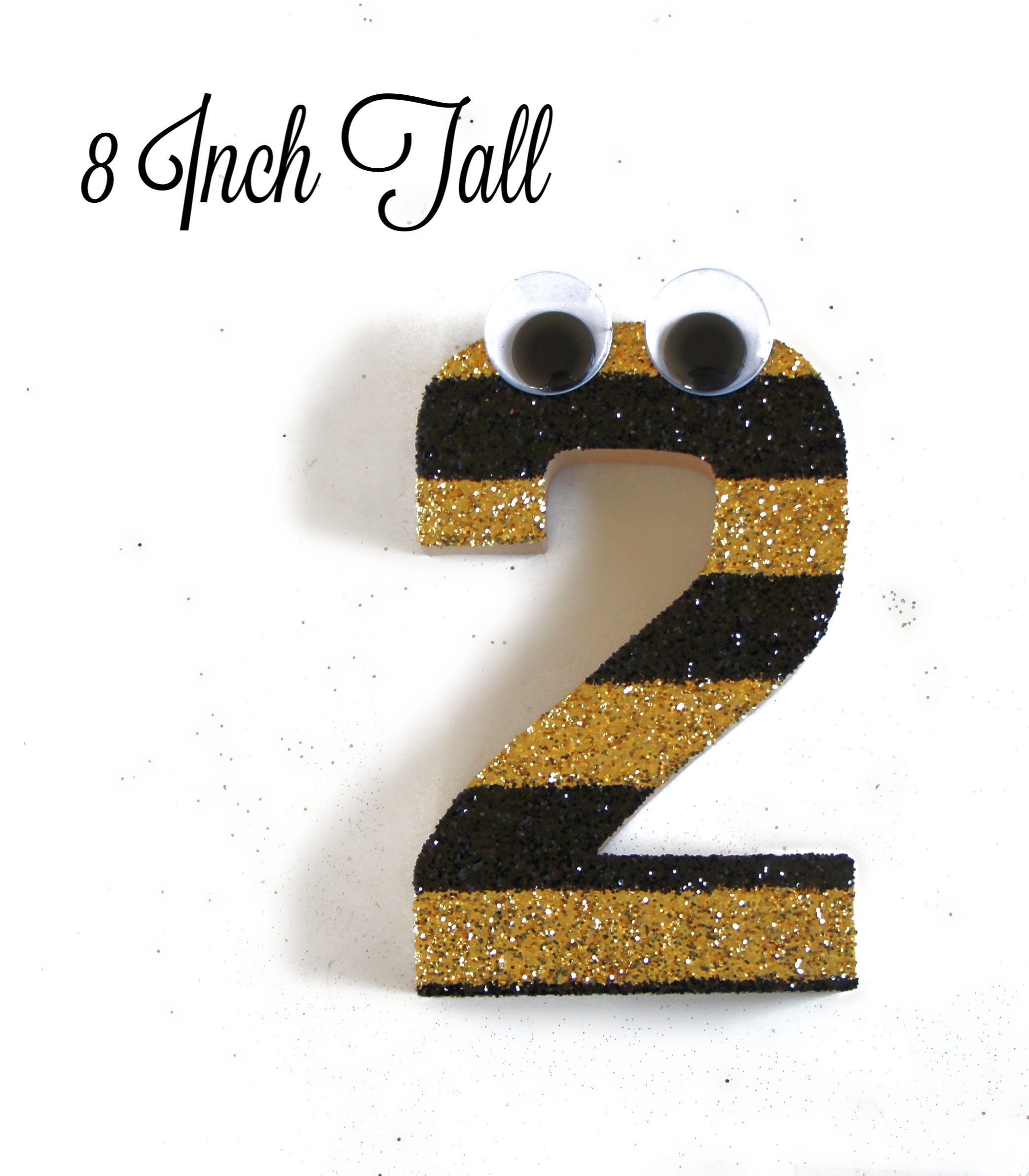 Bumblebee Decor-black and Gold Number 2-numbers 8 Inches-birthday Photo ...