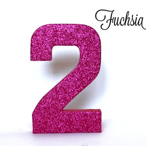 Pink Numbers-pink Glitter Number 2-numbers,birthday Photo Prop ...