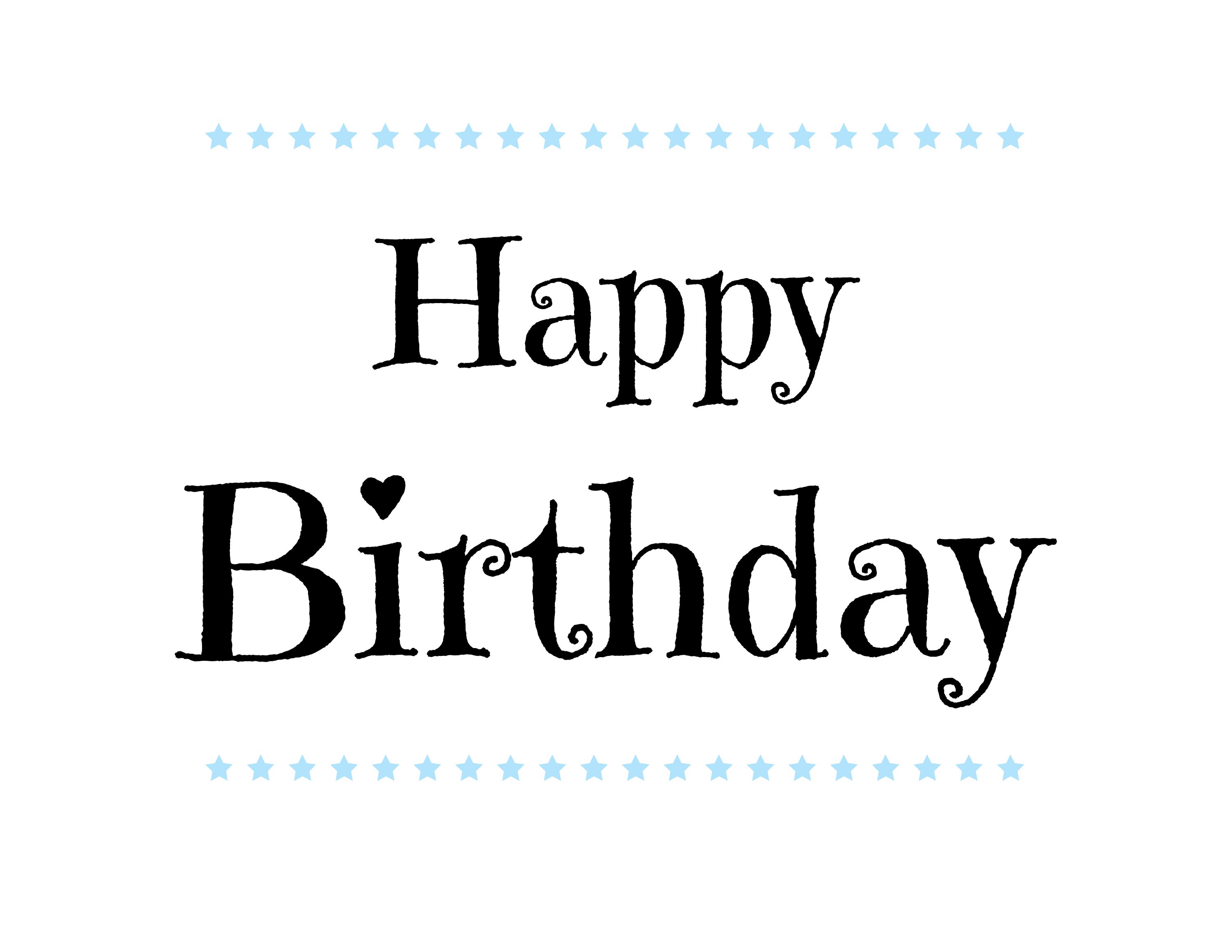 Happy Birthday Sign Blue Stars/happy Birthday Printable Blue - Etsy