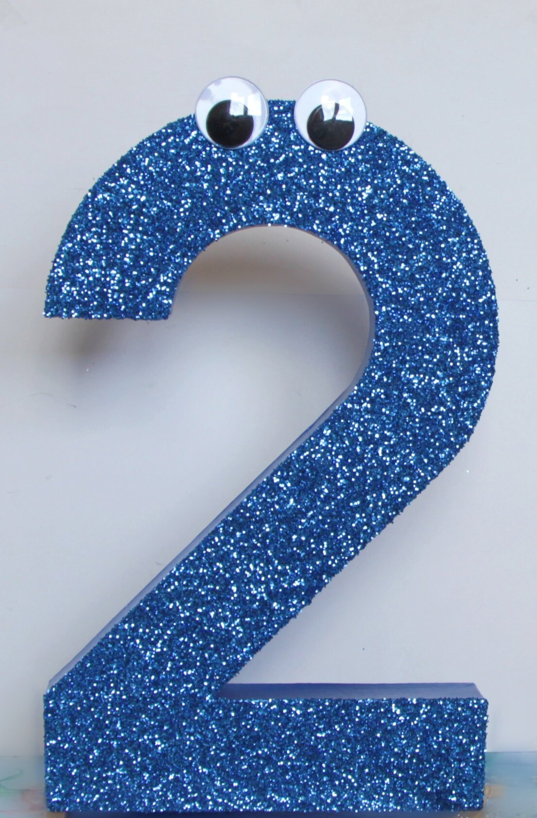 Number 2 Photo Prop-blue Glitter Number 2-numbers 16 Inches-birthday ...