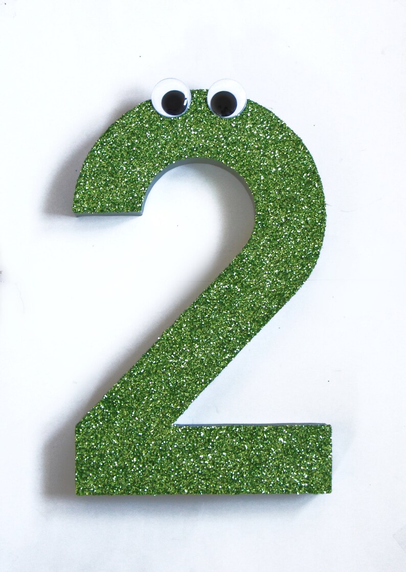 Number 2 Photo Prop-blue Glitter Number 2-numbers 16 Inches-birthday ...