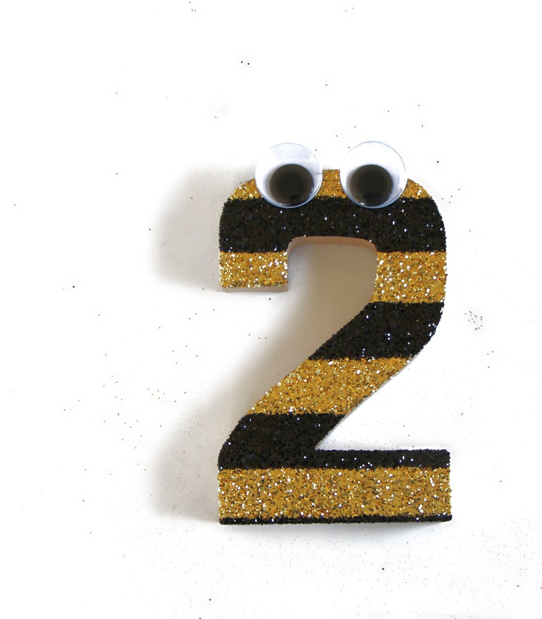 Bumblebee Decor-black and Gold Number 2-numbers 8 Inches-birthday Photo ...