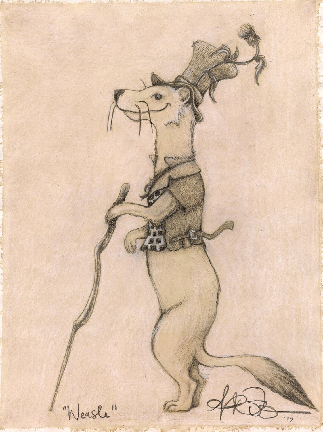 Wind in the Willows Weasel Fine Art Print - Etsy