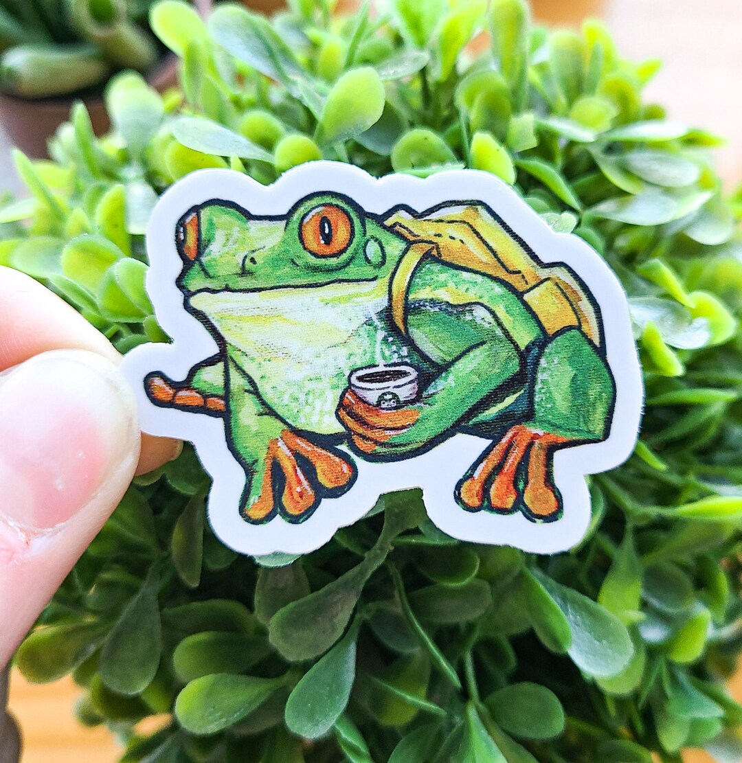 Winston the Frog Vinyl Sticker | Waterproof Nature Art Gift Idea ...