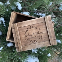 Personalized Wedding Card Box: Engraved Wood & Acrylic Keepsake - Etsy