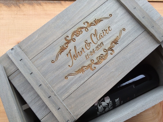 Personalized Two Bottle Wine Box and Whiskey Gift Box - Etsy