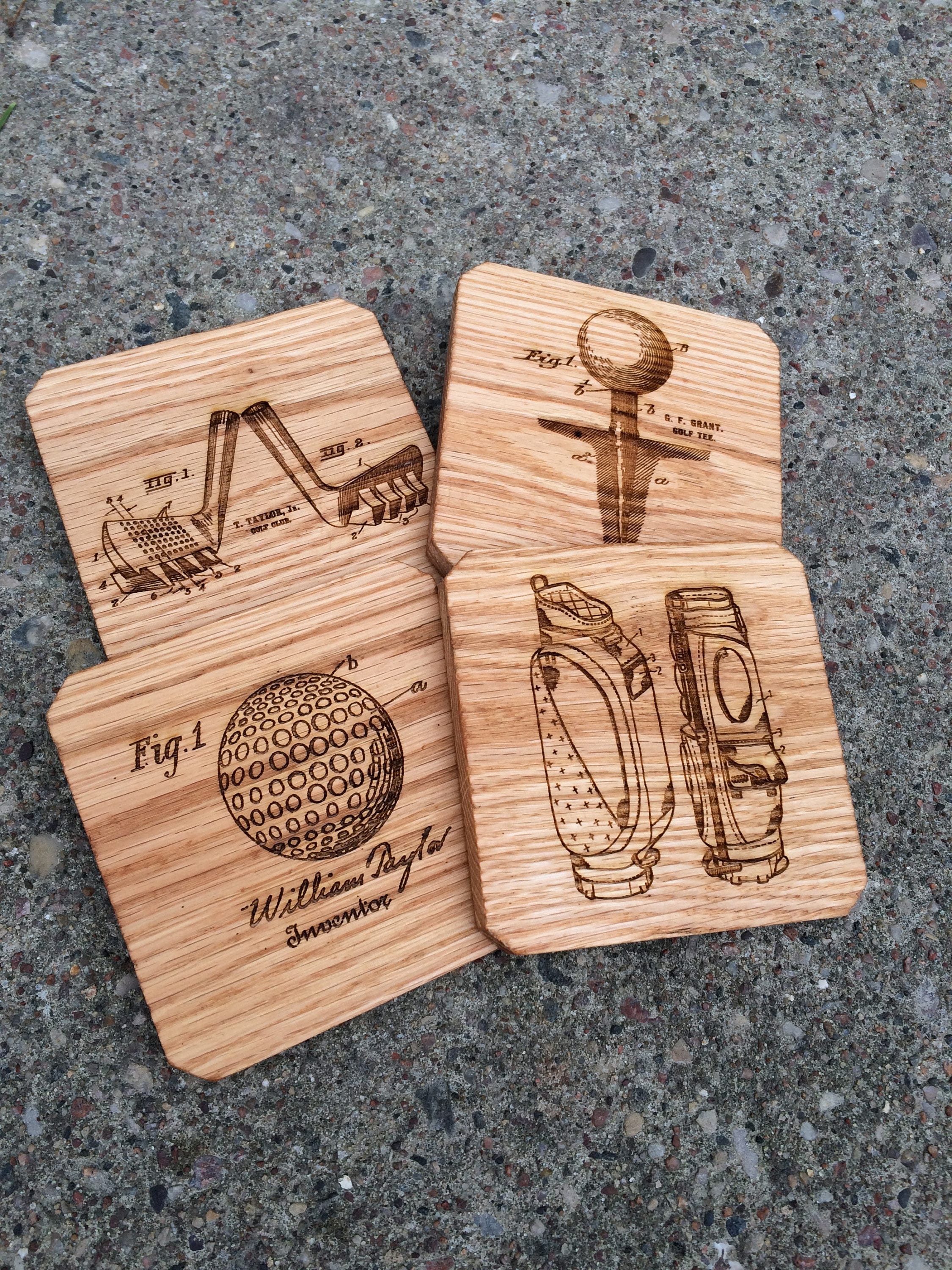 Branded Wooden Business Logo Coasters Set of 4 | Etsy