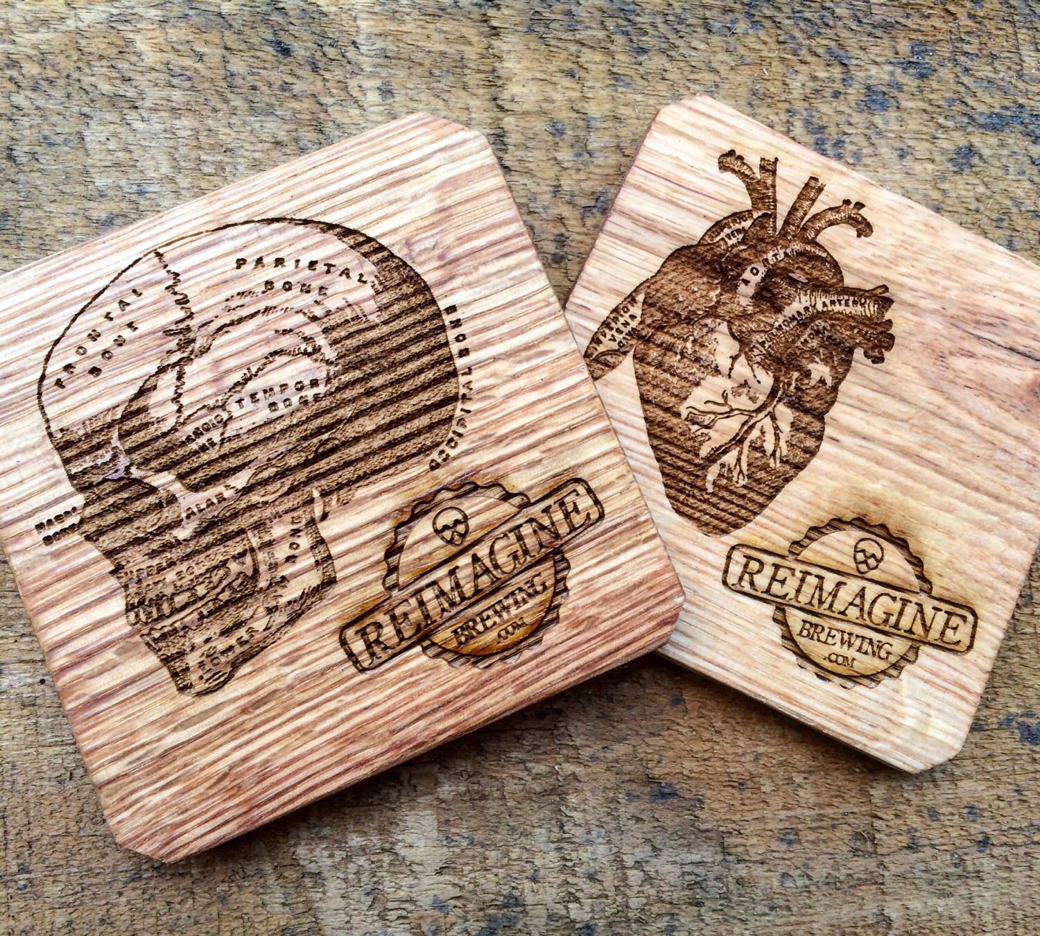 Corporate Gift Coasters With Your Logo Set of 4 | Etsy