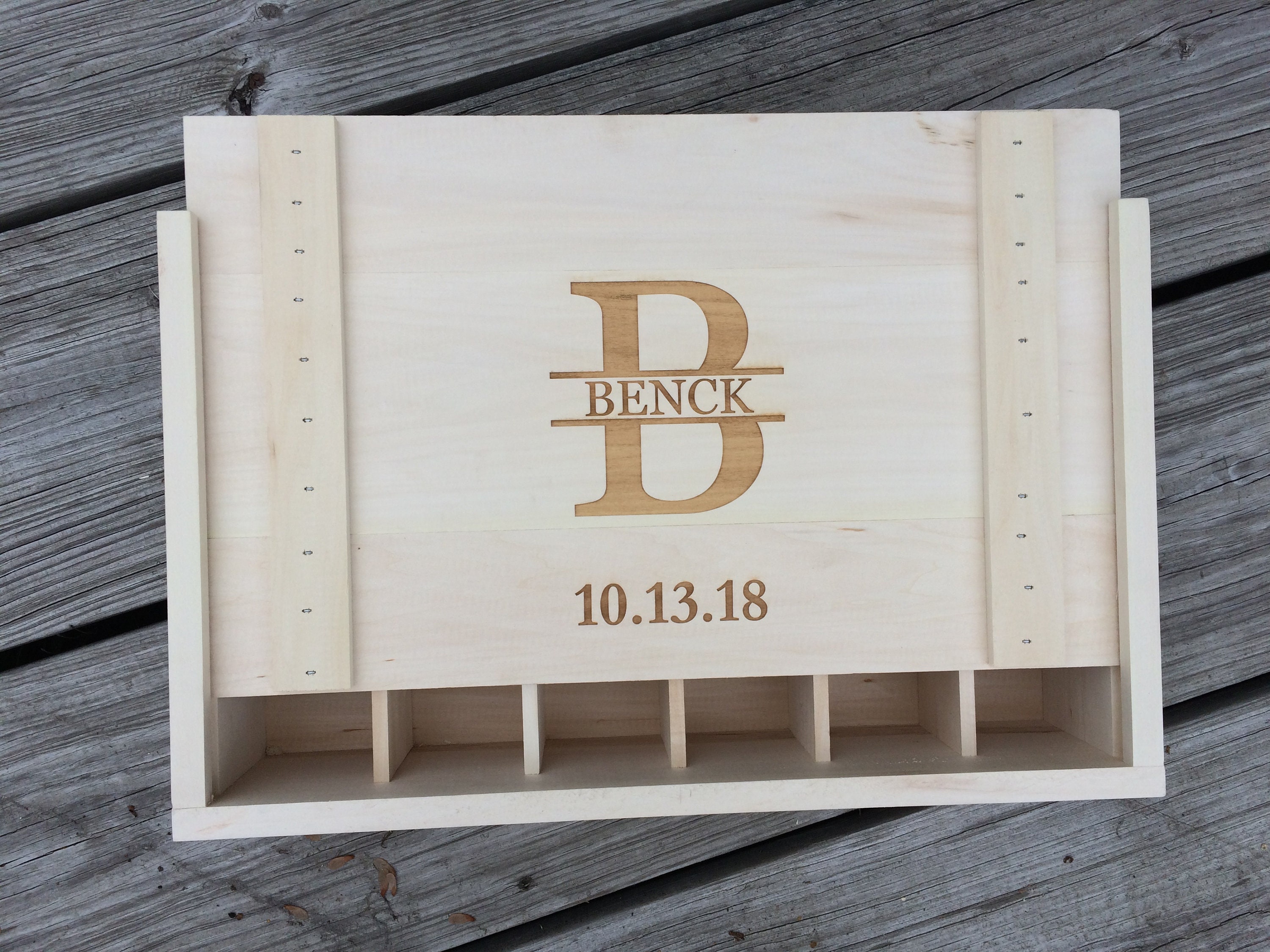 RUSH Six Bottle Personalized Wood Wine Box, Gift Box - Etsy