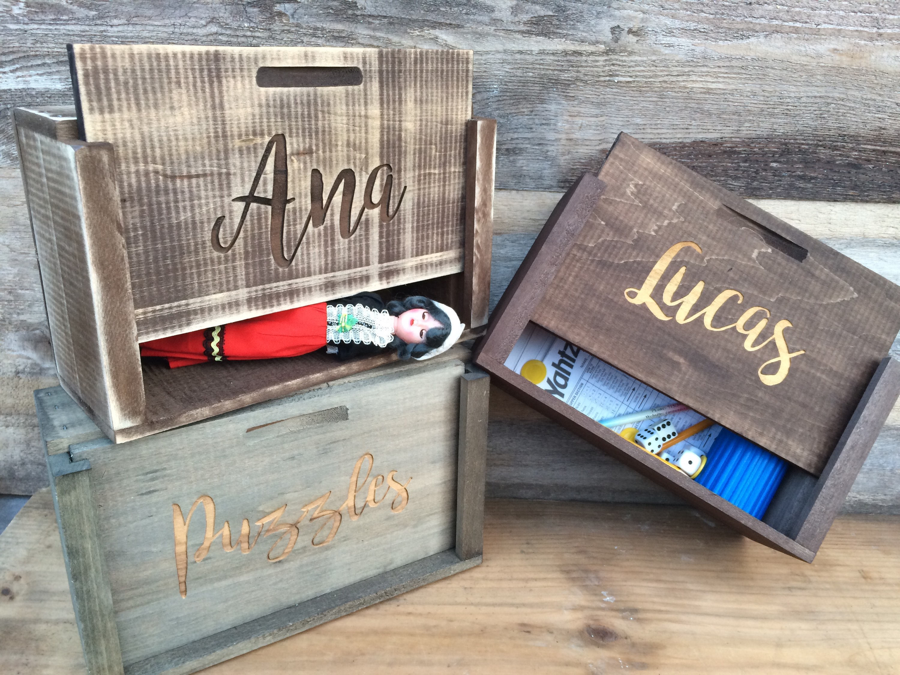 Home & Living Storage & Organization Wooden Puzzle and Game Storage Box ...