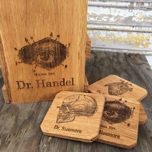 Corporate Gift Coasters With Your Logo, Set of 4 - Etsy