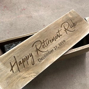 Custom Congratulations Retirement Wooden Gift Box for Wine, Whiskey ...
