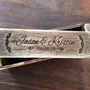 Personalized Wine Ceremony Time Capsule Rustic Wood Wine Box, Wedding ...