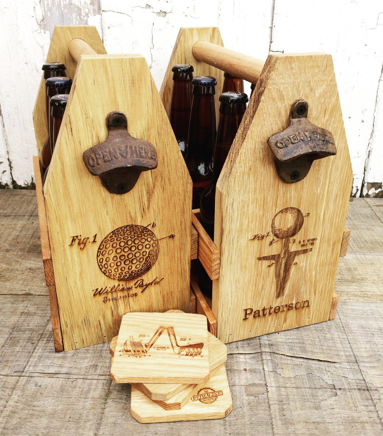 Men's Gift Etched Wooden Golf Coasters Set of 4 | Etsy