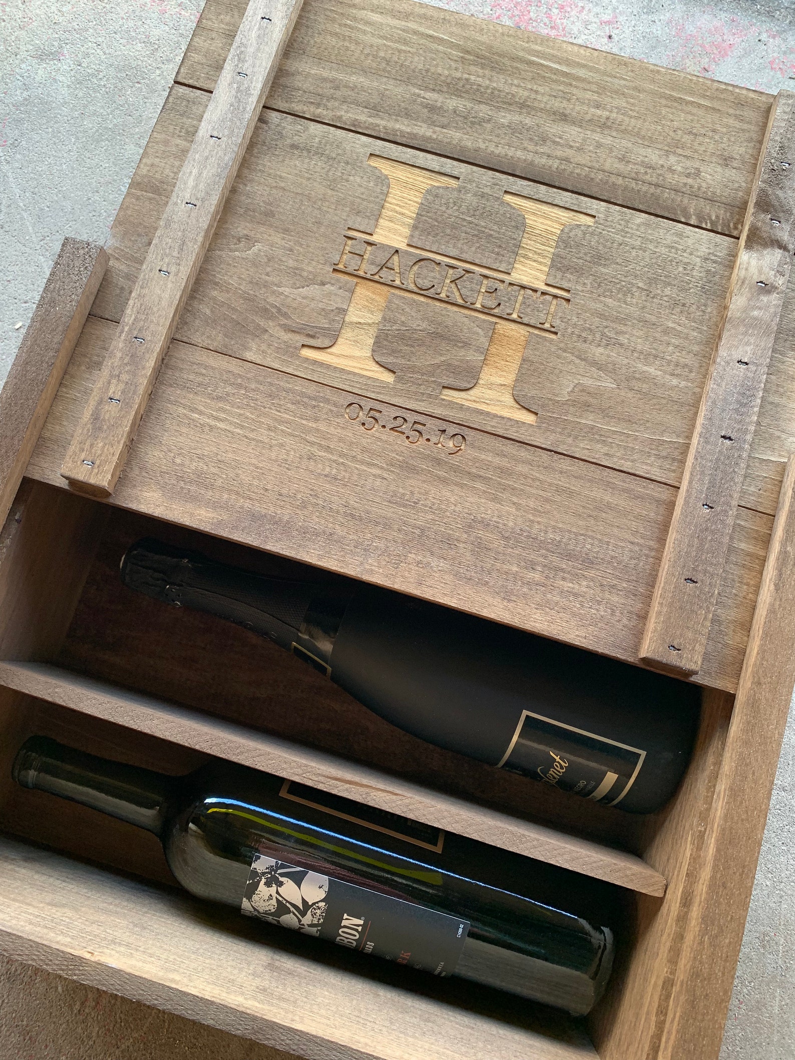 Champagne and Wine Box With Dividers for Glassware Openings - Etsy