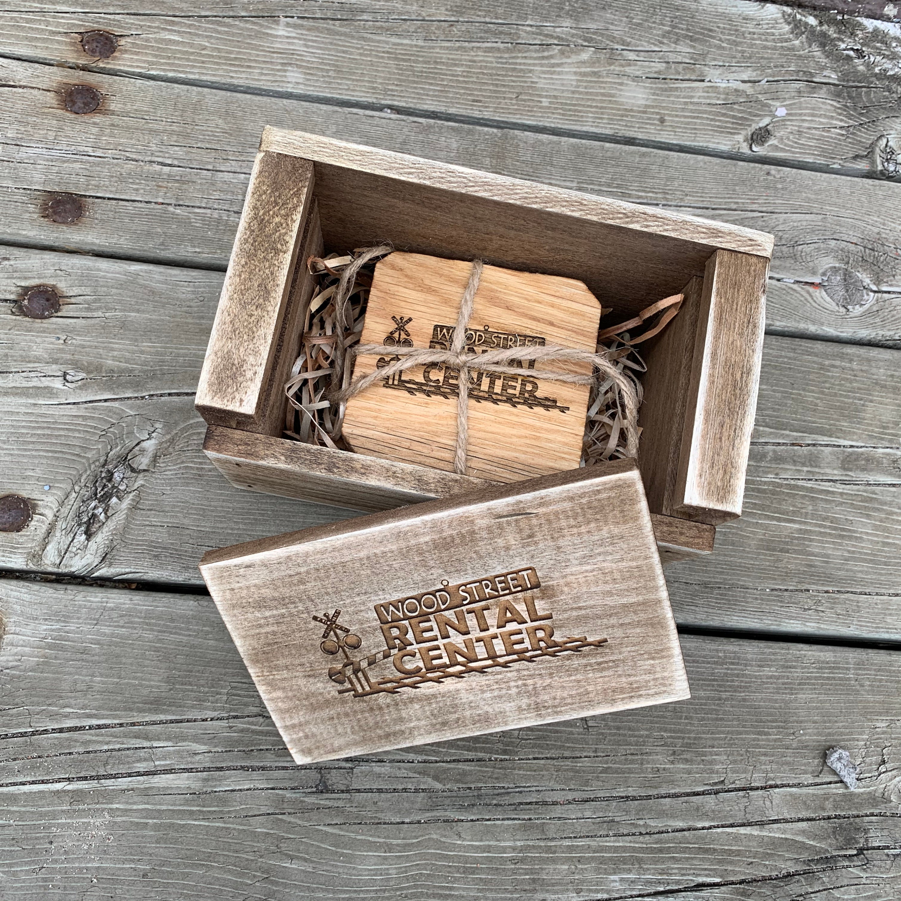 Branded Wooden Business Logo Coasters Set of 4 | Etsy