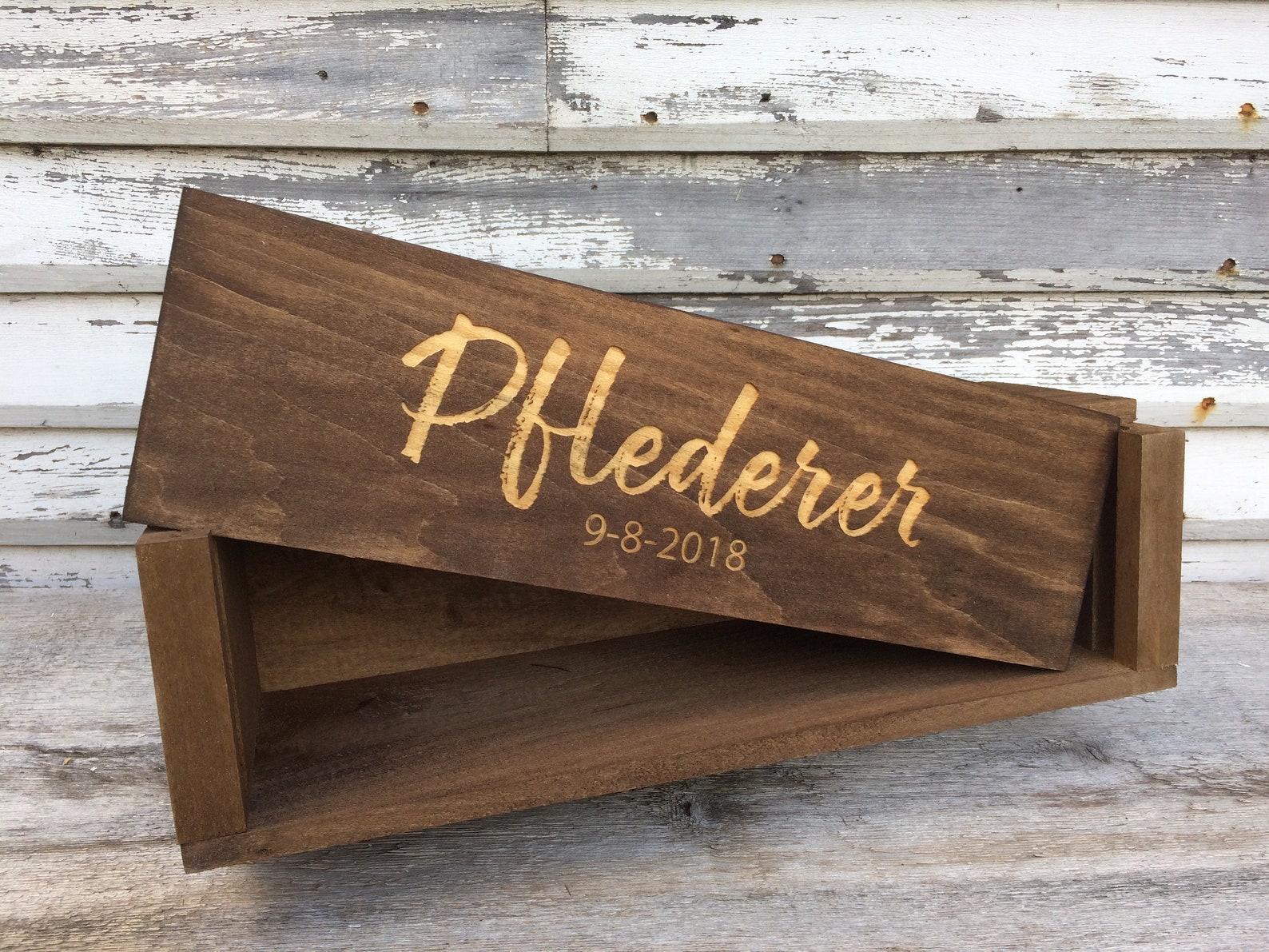 Rush Time Capsule Wooden Wedding Ceremony Wine Box, Bourbon Photo Prop ...