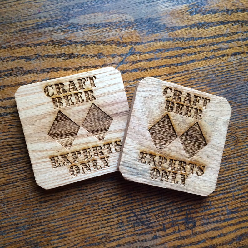 Branded Wooden Business Logo Coasters Set of 4 | Etsy