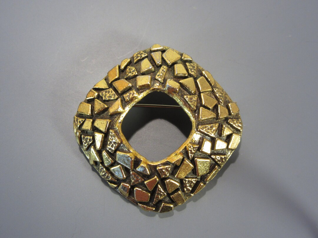 Vintage Mid Century Brutalist Brooch Signed Zentall - Etsy