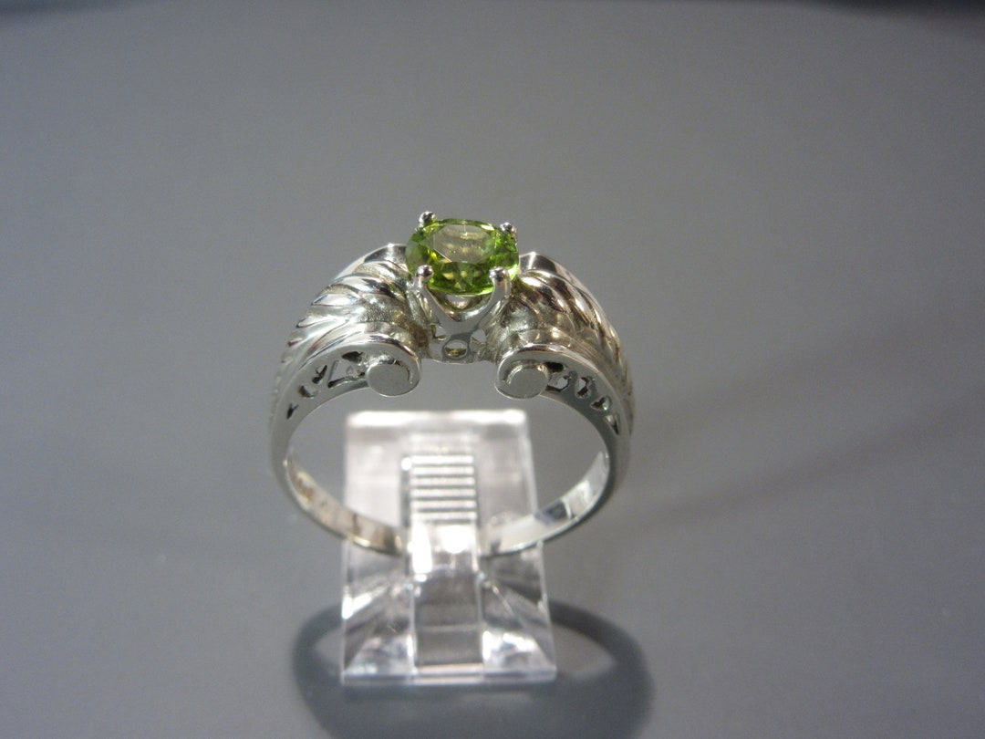 Vintage Sterling Peridot Ring Size 10 - Etsy