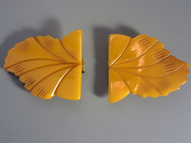 Vintage Butterscotch Bakelite Belt Buckle 2 Piece - Etsy