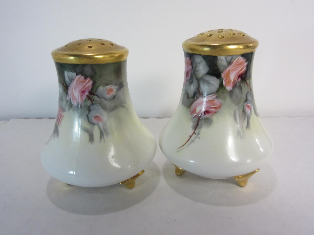 Artist Signed W L Dailey Vintage Hand Painted Salt and Pepper Shakers ...