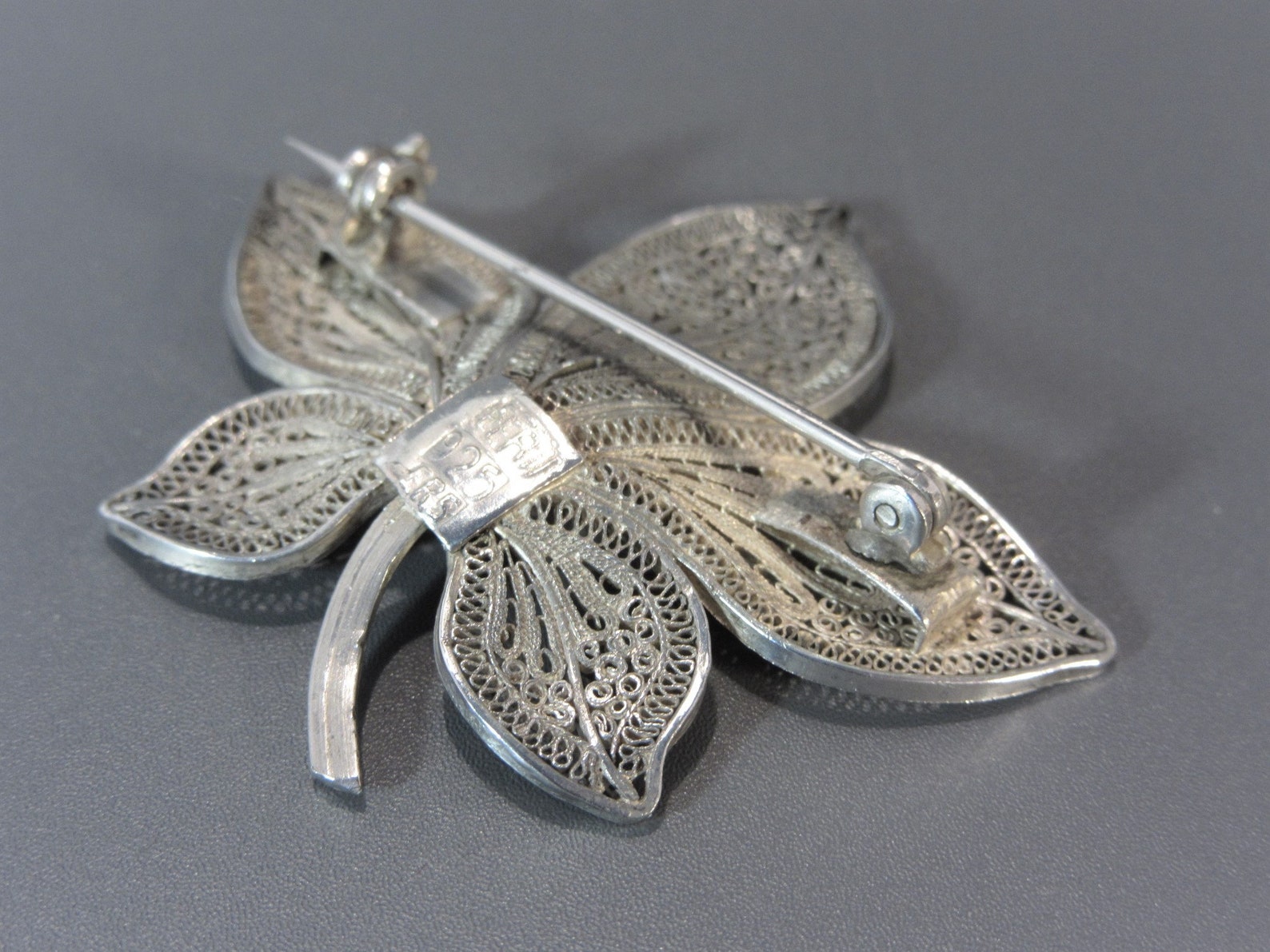 Vintage Peru Sterling Filigree Brooch - Etsy