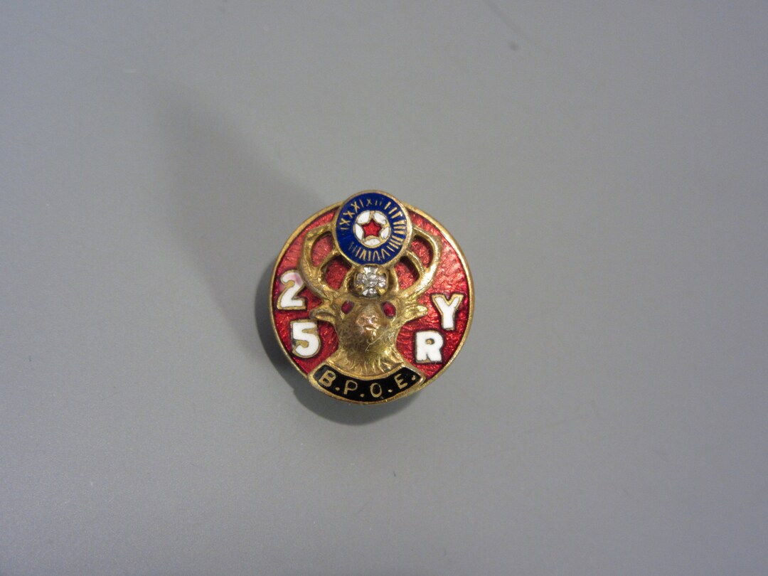 Vintage Enamel Elks 25 Year Pin Award - Etsy