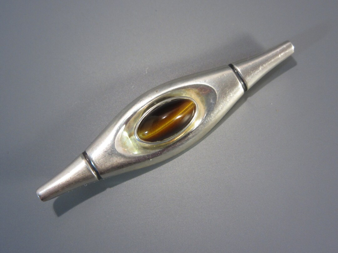 Finnish Modernist Silver Tiger Eye Brooch Turku Finland 1960s - Etsy