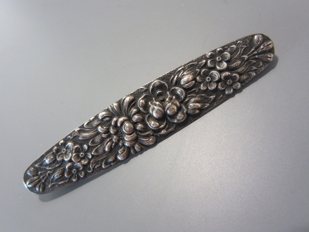 Vintage Stieff Sterling Repousse Brooch Bar Pin, Estate Jewelry - Etsy