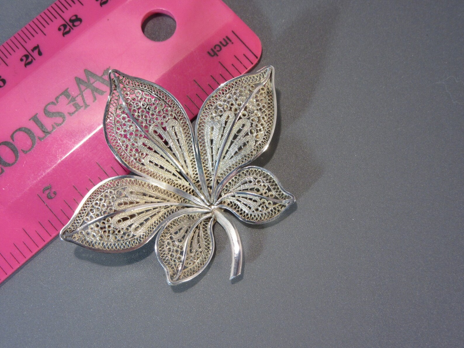 Vintage Peru Sterling Filigree Brooch - Etsy