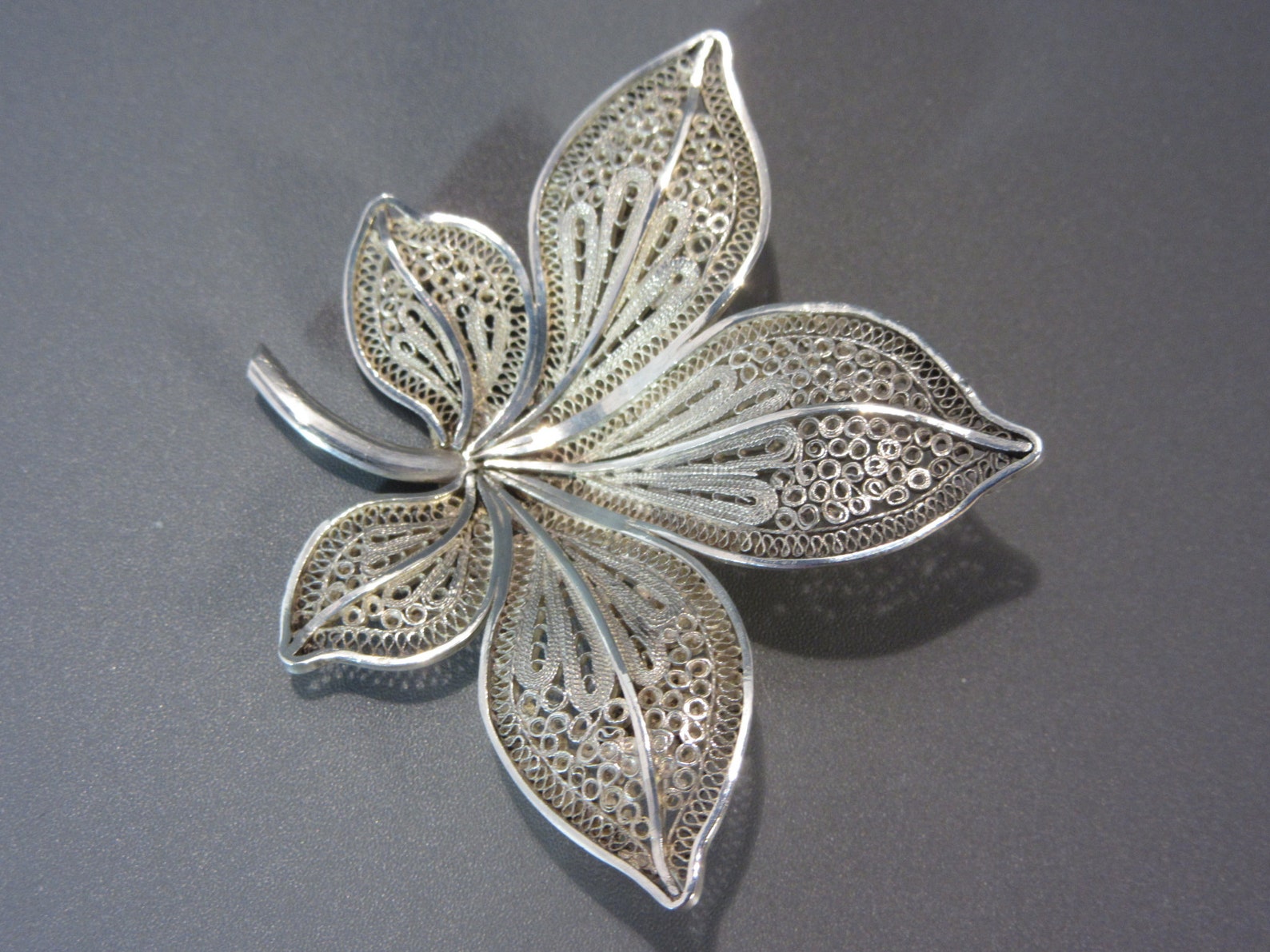 Vintage Peru Sterling Filigree Brooch - Etsy